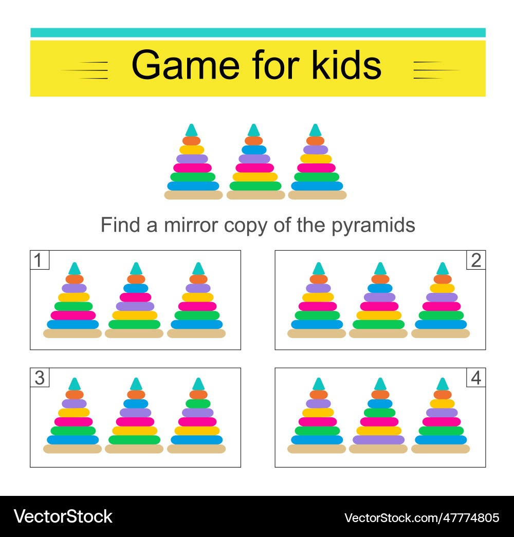 Find the correct mirror image of the pyramid Vector Image