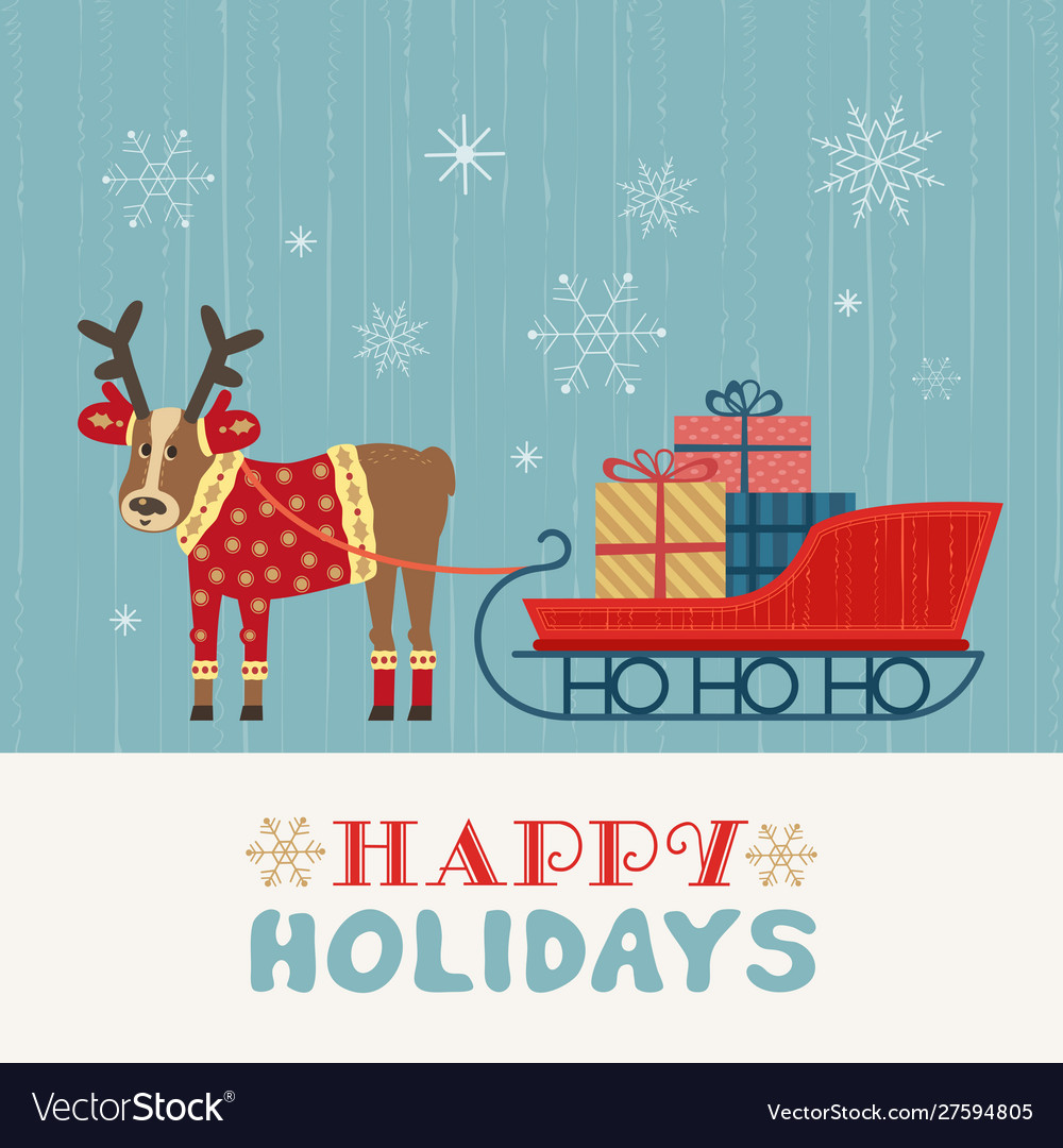 Happy holidays poster Royalty Free Vector Image