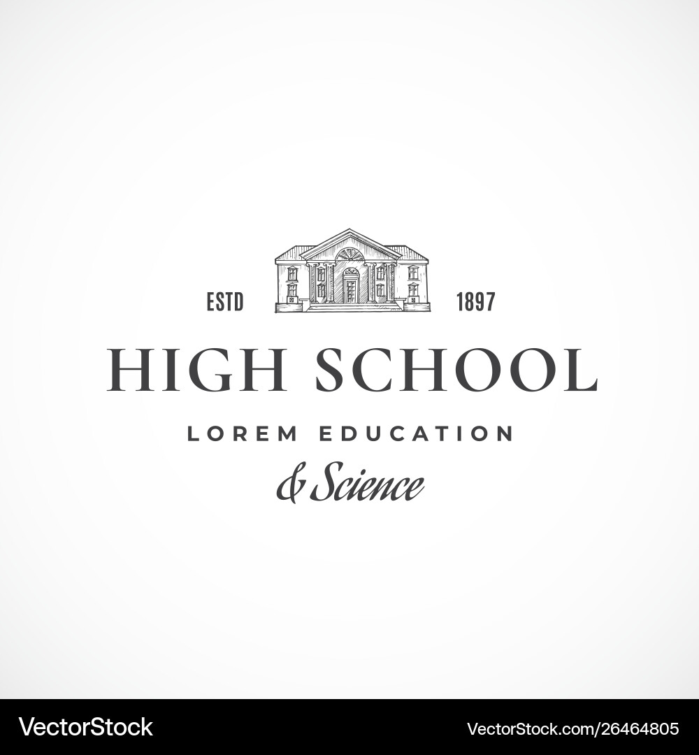 High school facade abstract sign symbol Royalty Free Vector