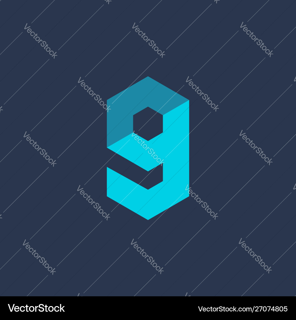 Letter g number 9 technology logo icon design Vector Image