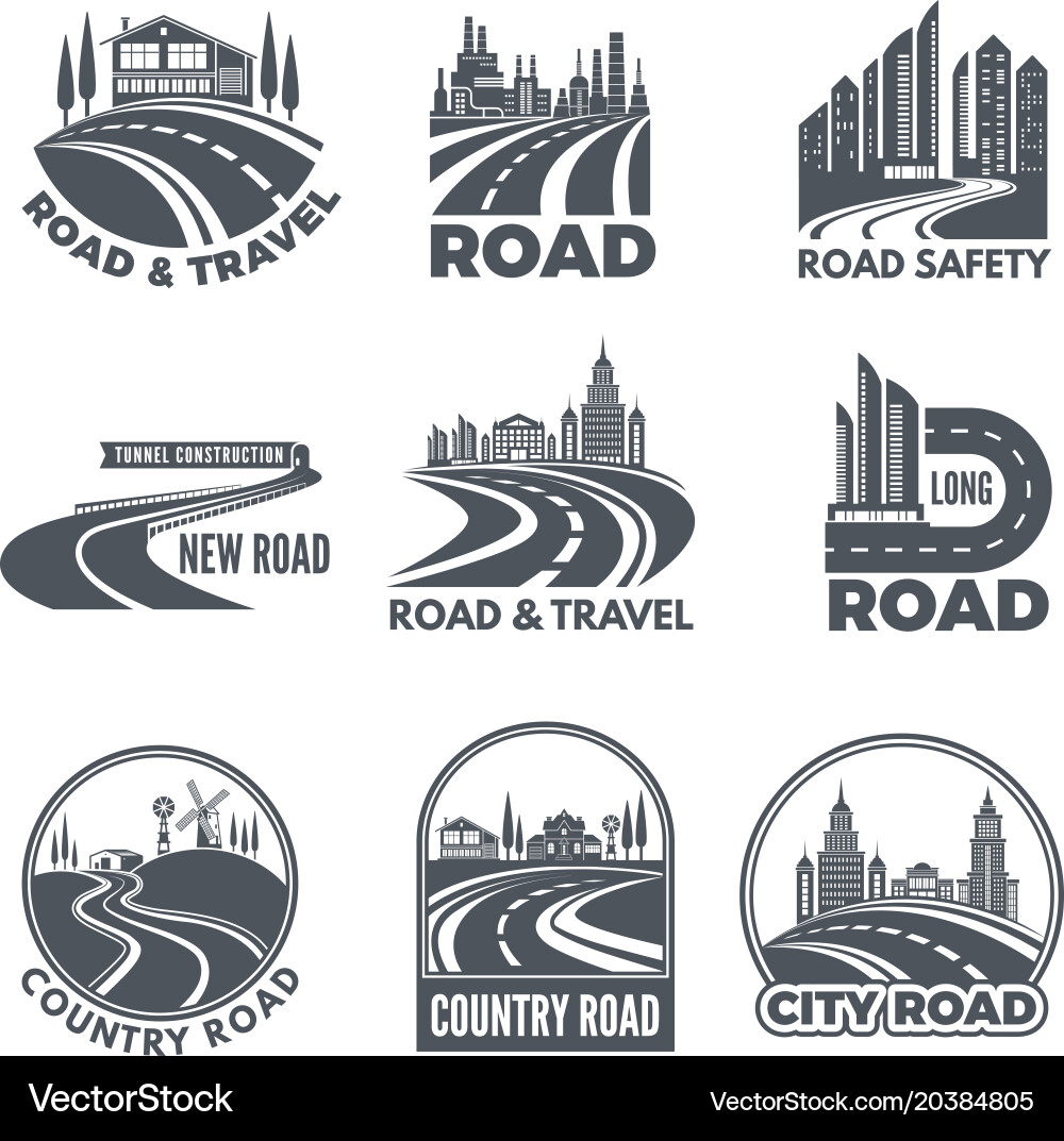 Logos with curved pathways and place for your text