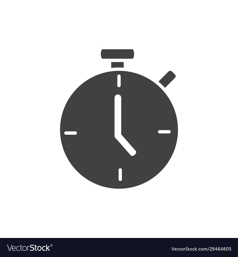 Office stopwatch timer clock supply silhouette Vector Image