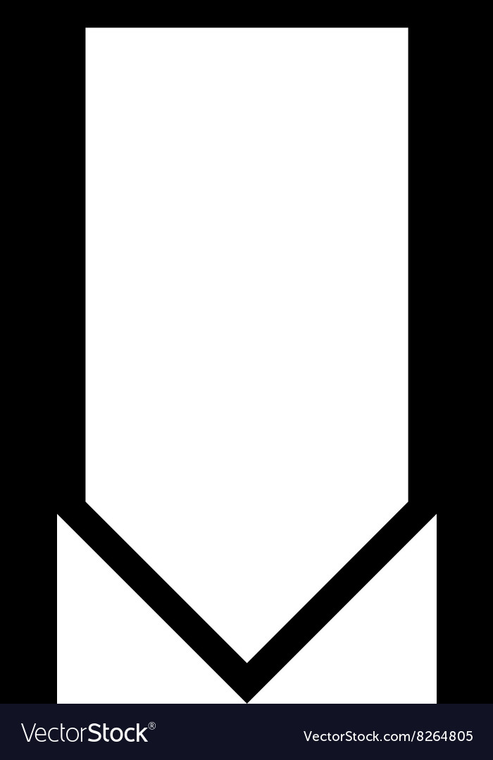 Pointer down outline icon Royalty Free Vector Image