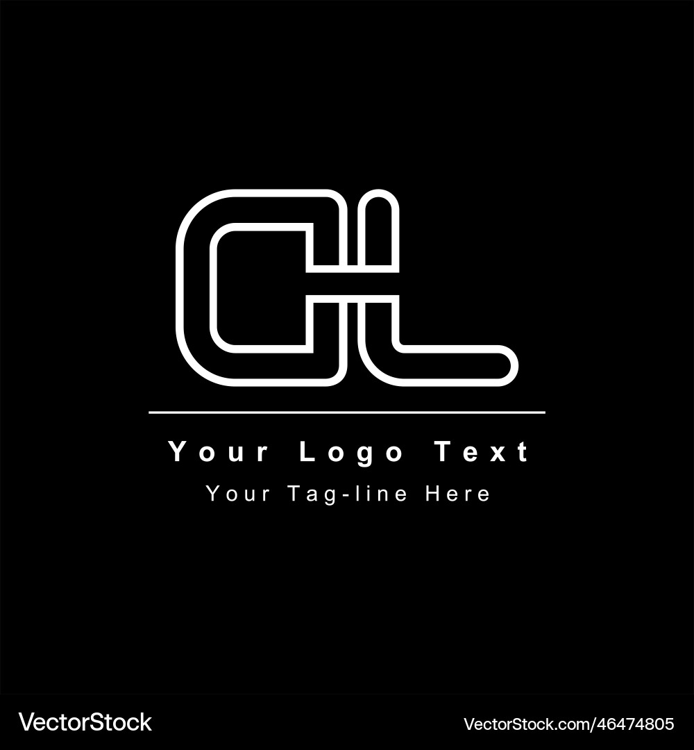 Premium initial letter dl logo design trendy Vector Image