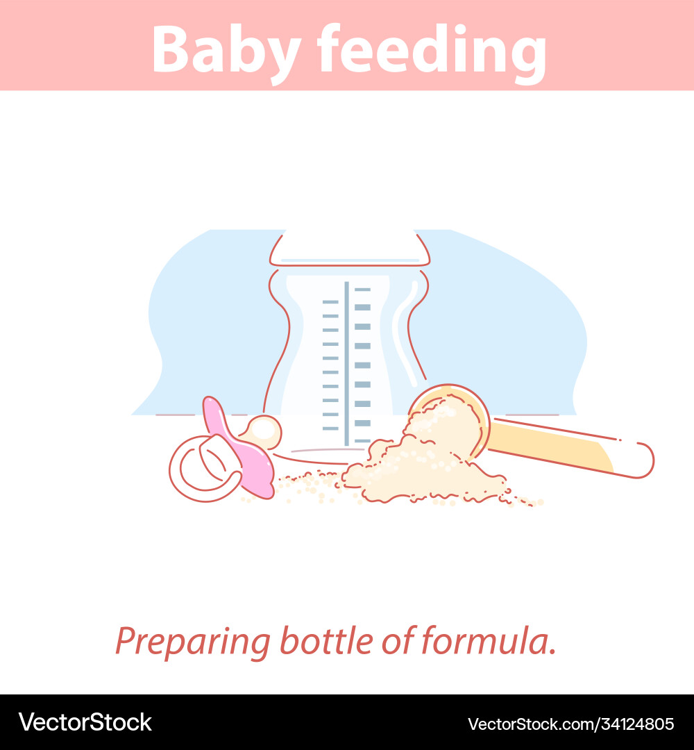 Preparing bottle formula bafeeding Royalty Free Vector Image