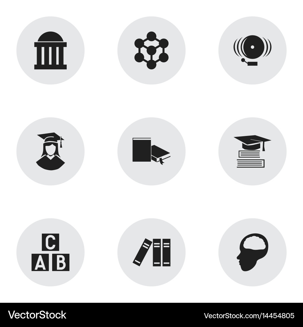 Set of 9 editable university icons includes Vector Image