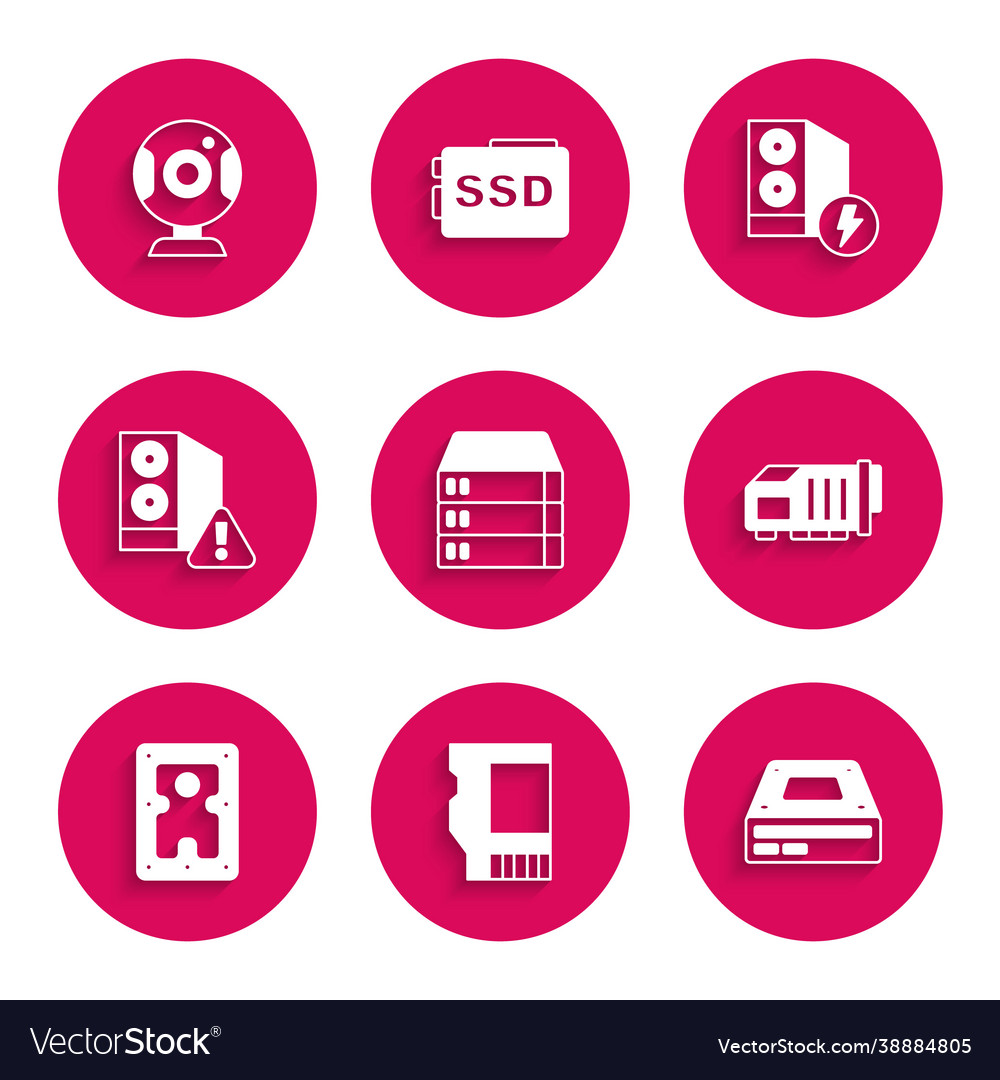 Set server data web hosting sd card optical Vector Image Set server data web hosting sd card optical Vector Image