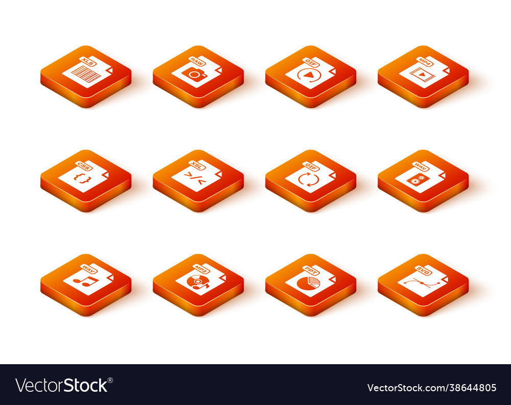 Set wav file document mp3 css xsl ppt gif Vector Image Set wav file document mp3 css xsl ppt gif Vector Image
