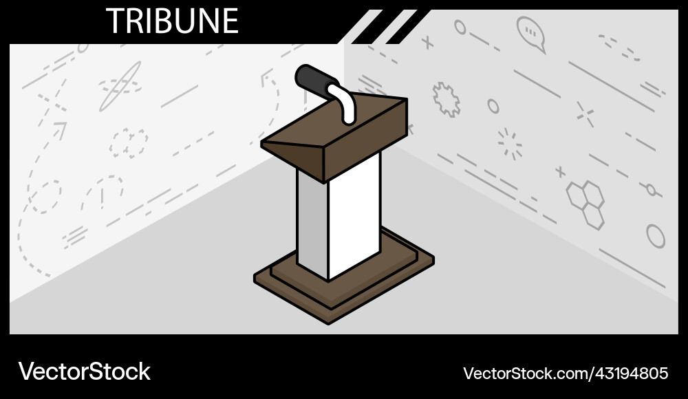 Tribune isometric design icon web 3d colorful Vector Image