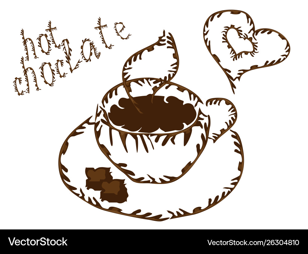 A cup hot chocolate Royalty Free Vector Image - VectorStock