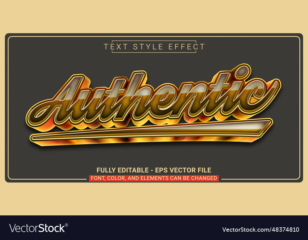 Authentic text style effect editable graphic Vector Image