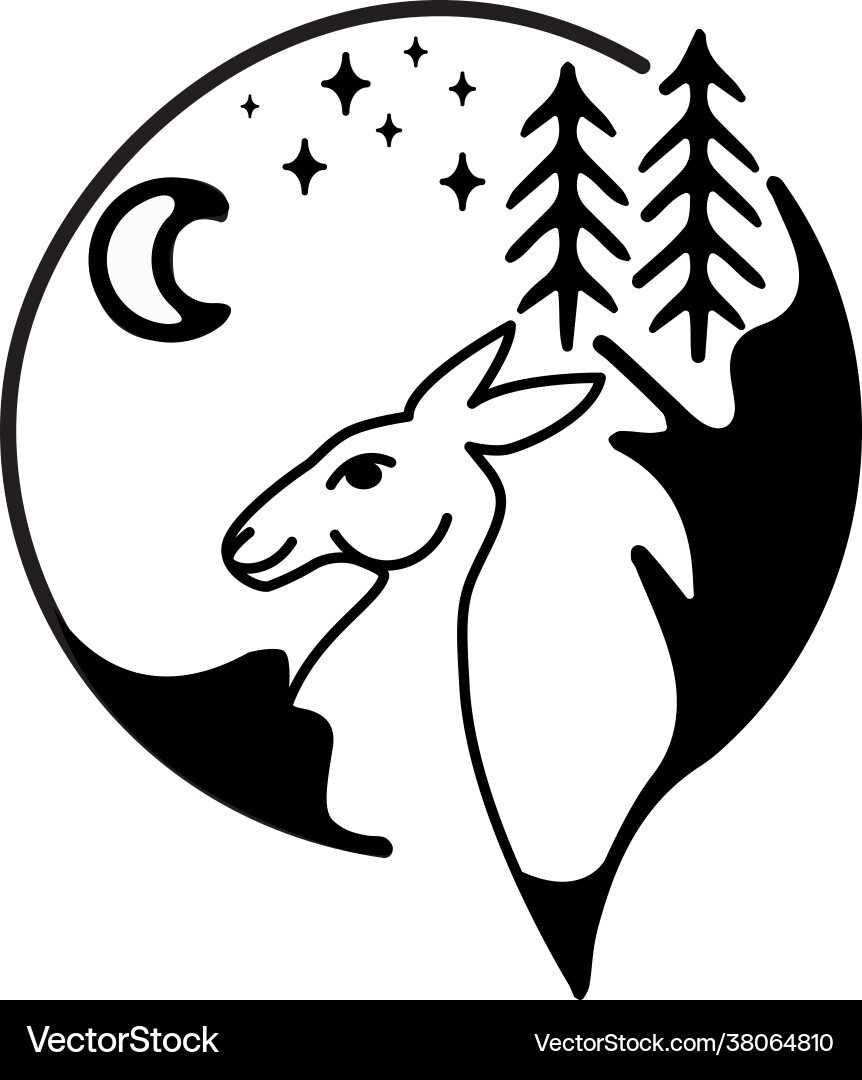 Black line art unique animal design theme Vector Image