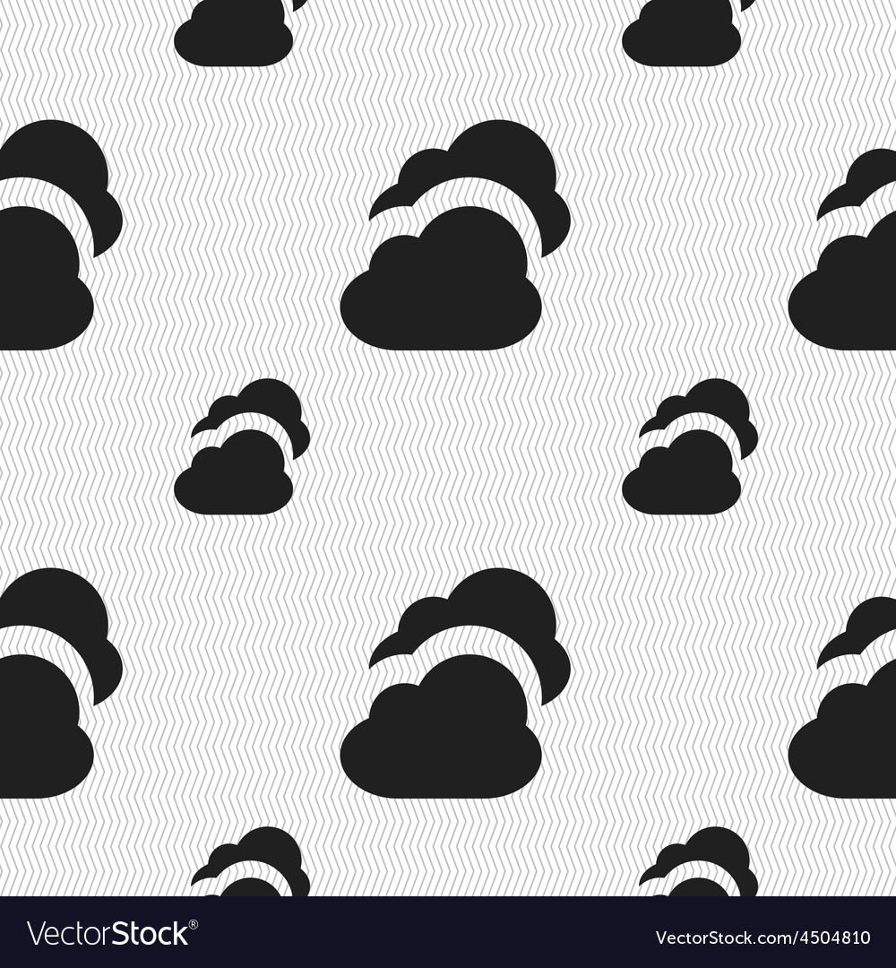 Cloud icon sign seamless pattern with geometric Vector Image