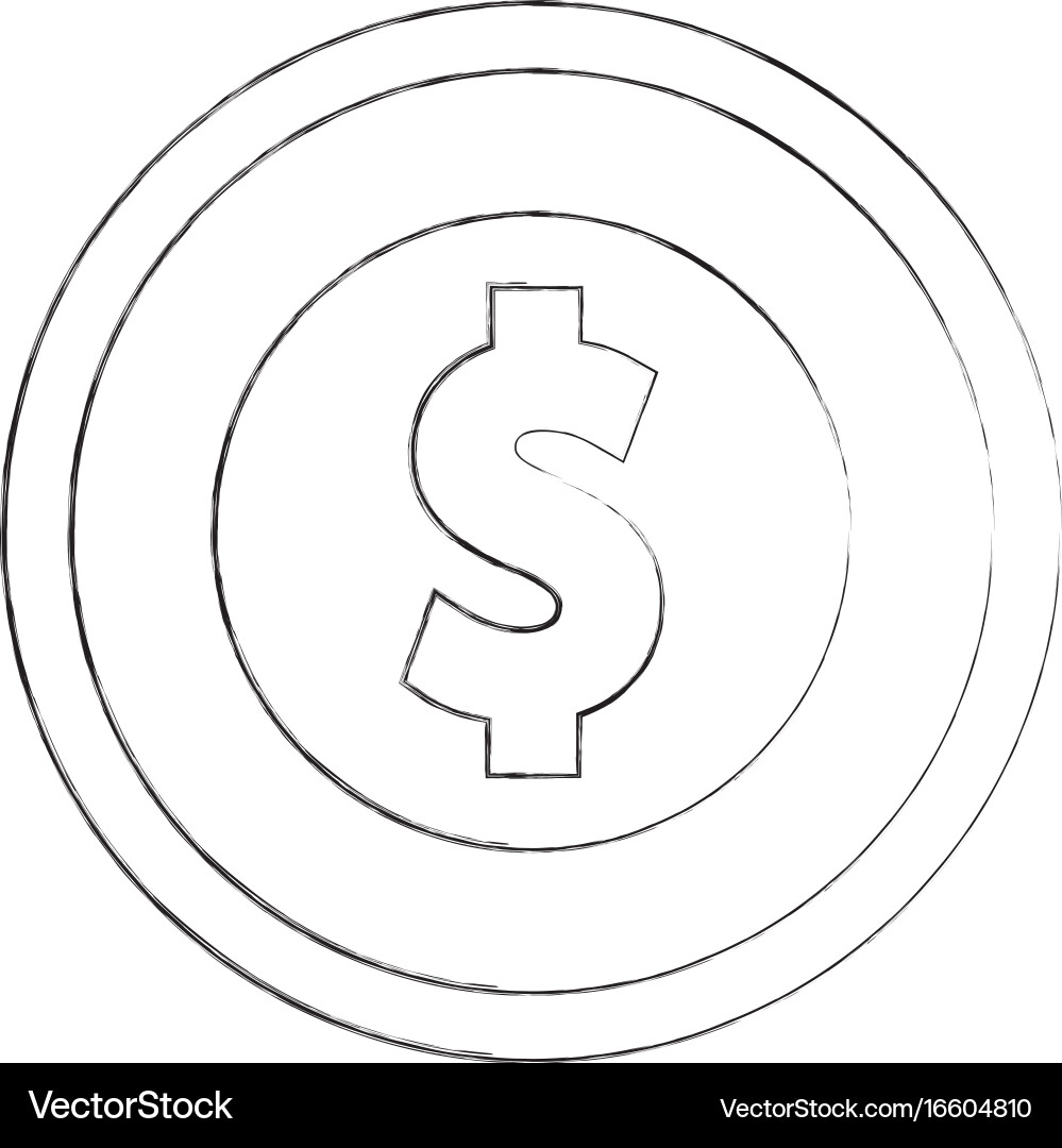 Coin money isolated icon Royalty Free Vector Image