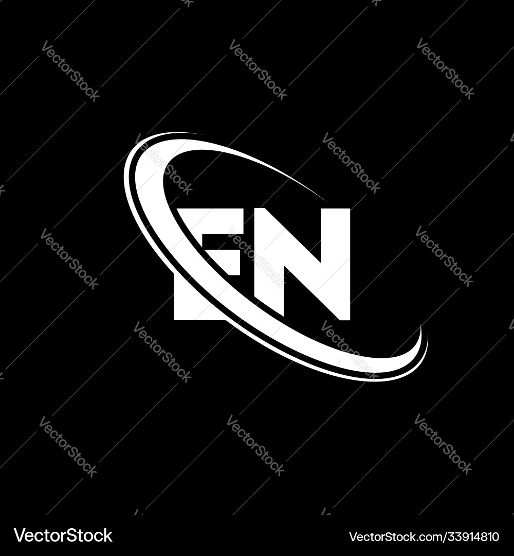 En logo e n design white letter ene Royalty Free Vector