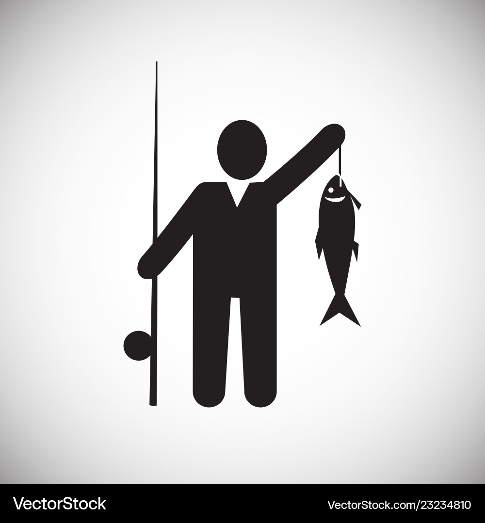 Fisherman icon on white background for graphic Vector Image