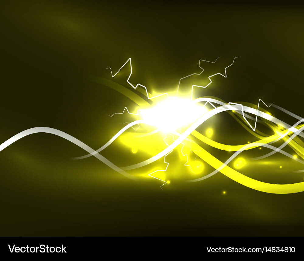 Glowing wavy lines template Royalty Free Vector Image