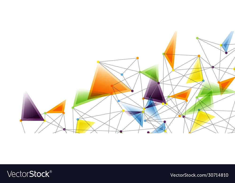 Line points connections triangular technology Vector Image