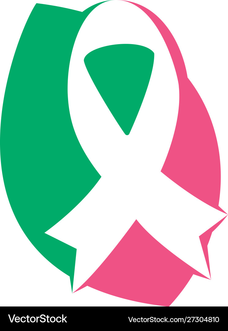 Pink ribbon and leaf logo design Royalty Free Vector Image