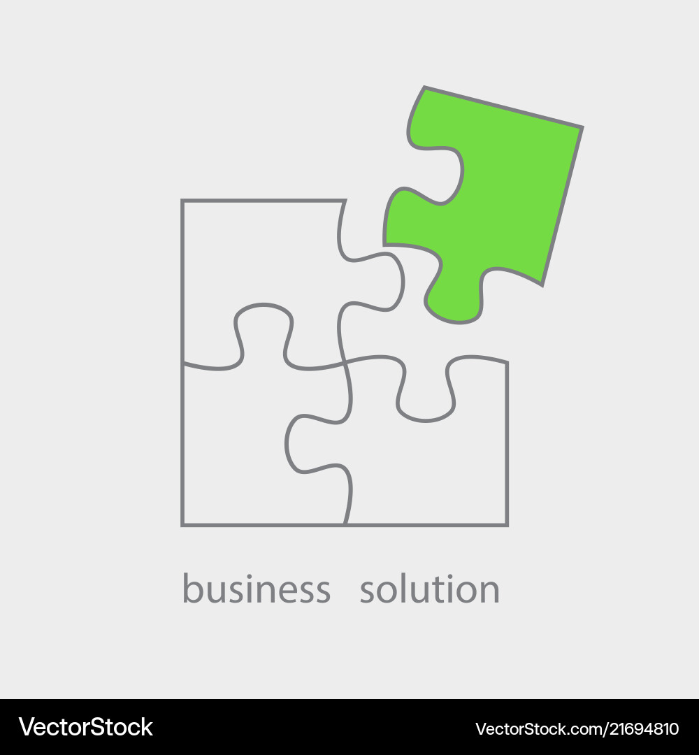 Puzzle as reflection conceptual vision of Vector Image