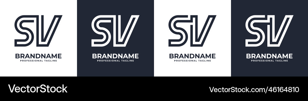 Simple sv monogram logo suitable for any business Vector Image