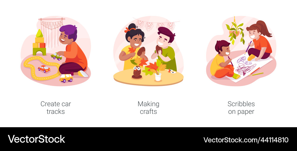 Toddler creative development isolated cartoon Vector Image