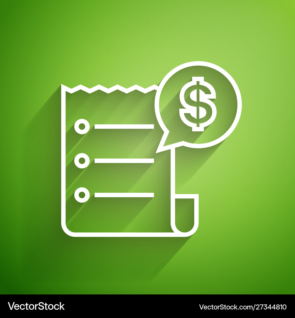 White line paper check and financial check icon Vector Image