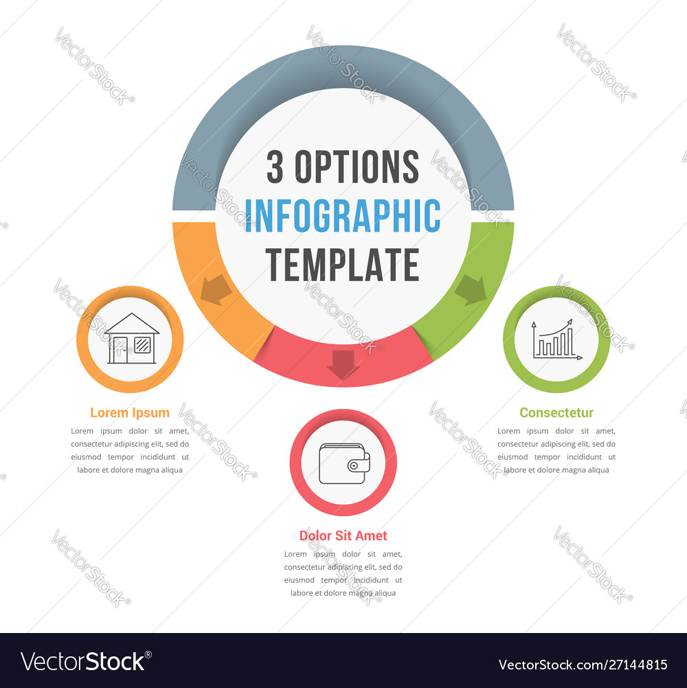 3 options infographic template Royalty Free Vector Image 3 options infographic template Royalty Free Vector Image