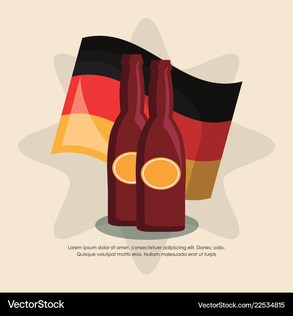 Beer bottles with germnay flag Royalty Free Vector Image