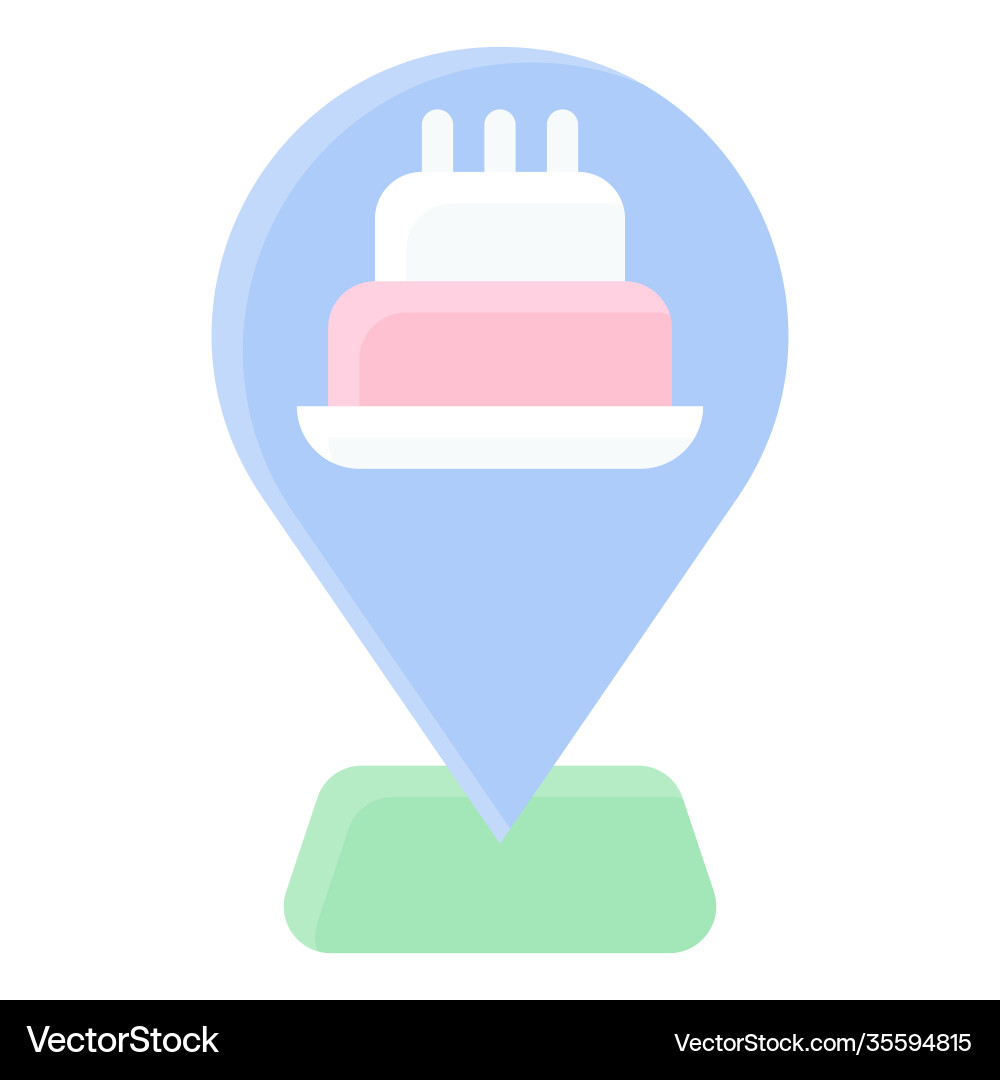 Birthday party location icon Royalty Free Vector Image