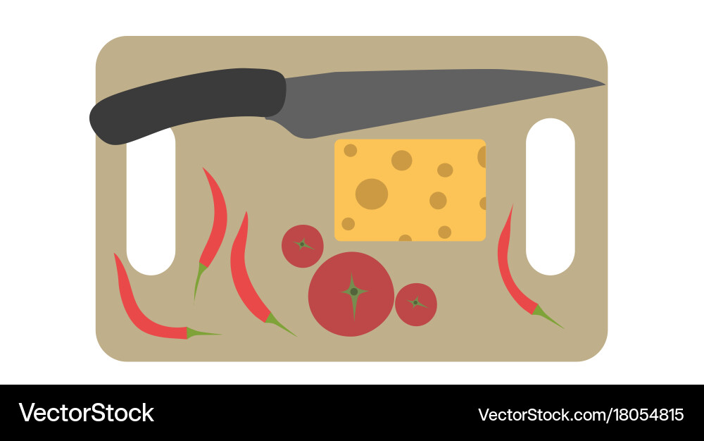 Board chopping cutting food kitchen cooking Vector Image