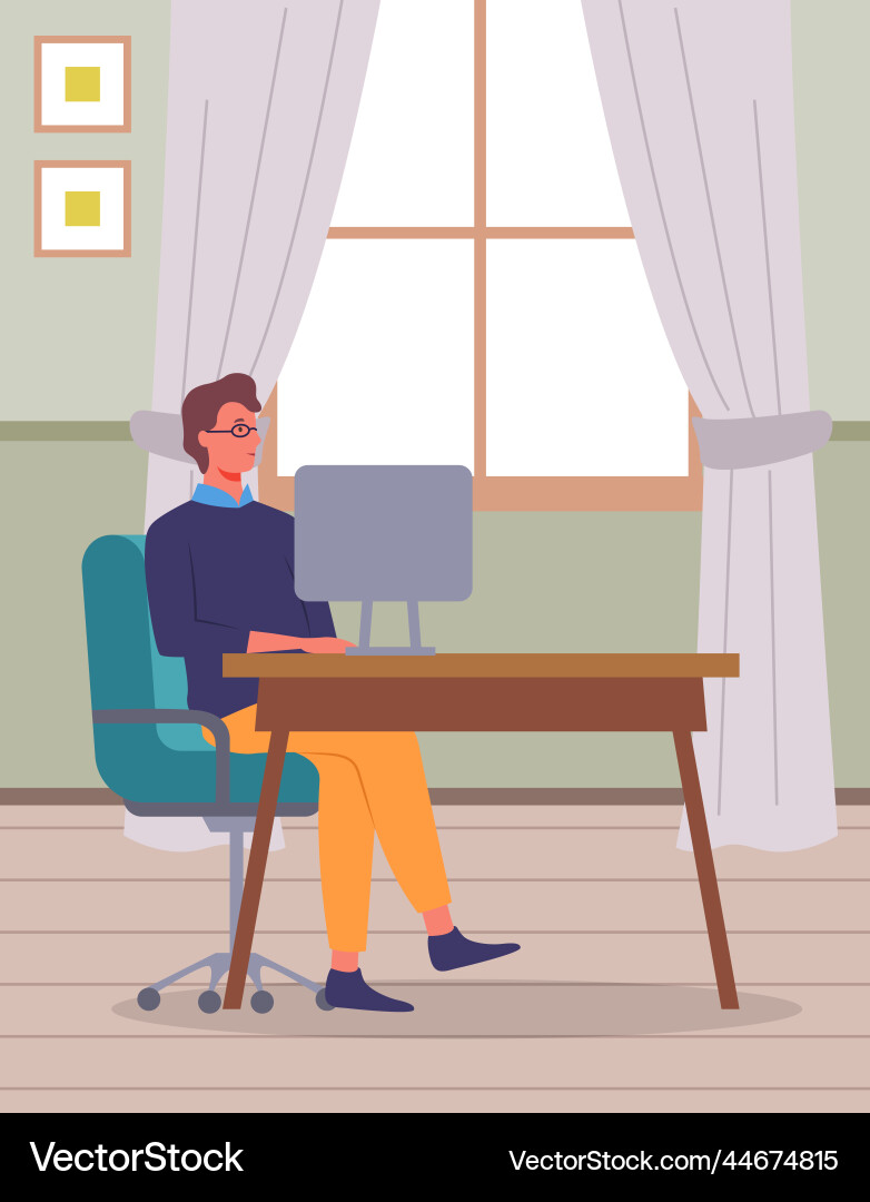 Business employees on their workspace co-worker Vector Image