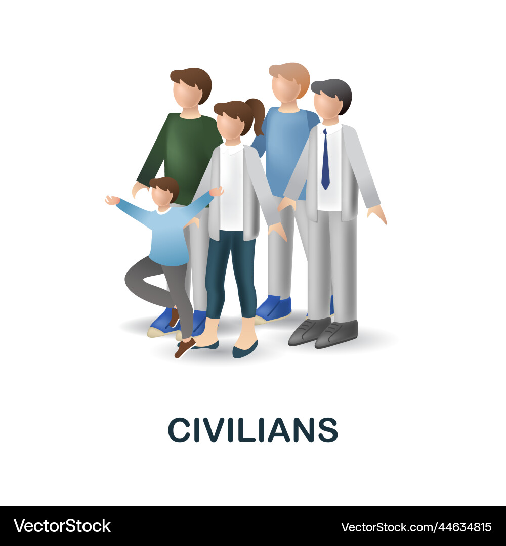 Civilians icon 3d from war collection creative Vector Image