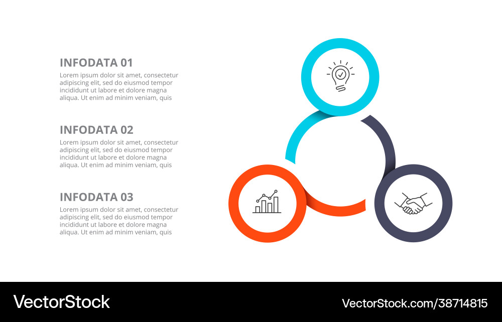 Cyclic diagram infographic with circles modern Vector Image