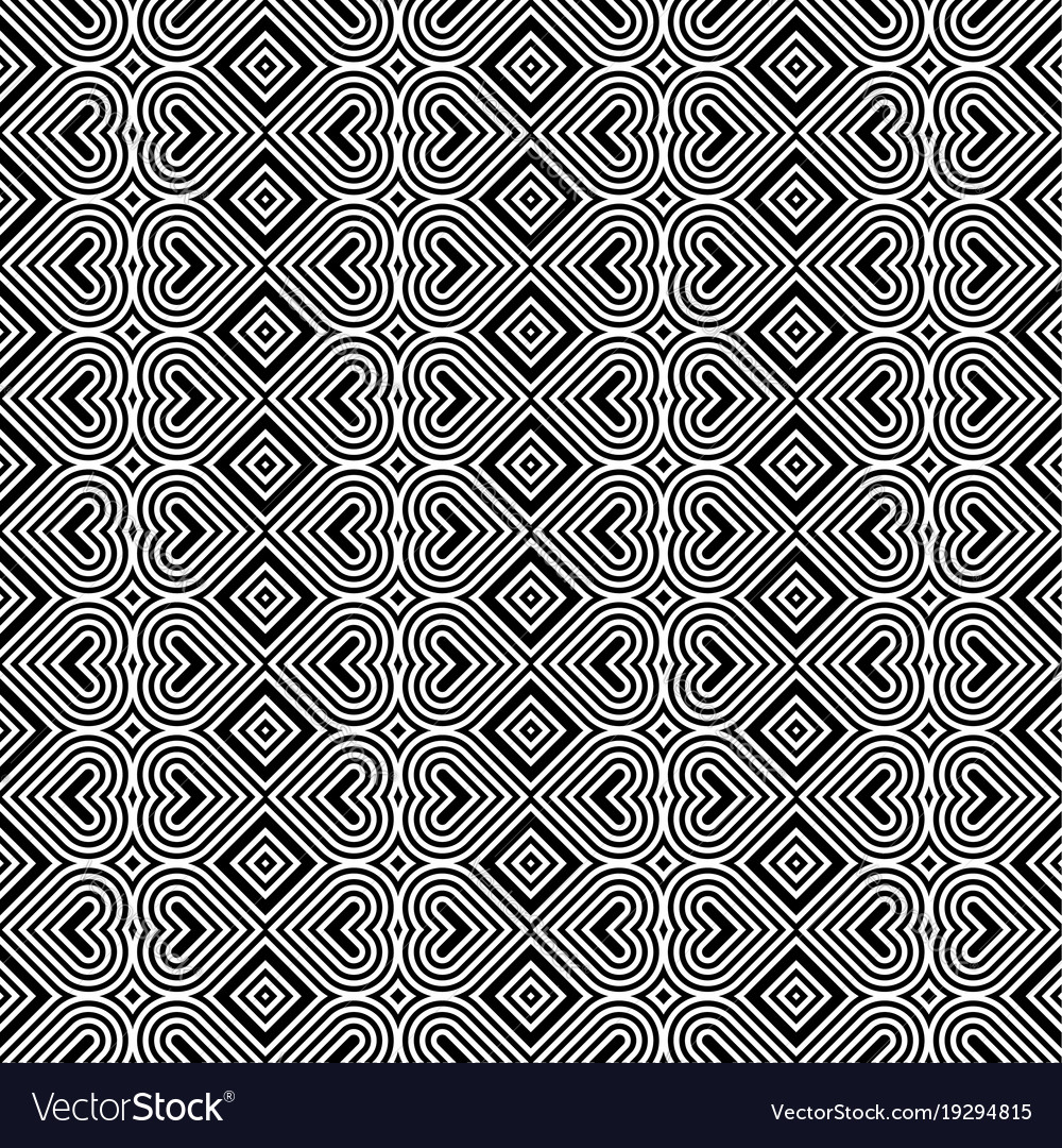 Design Seamless Monochrome Geometric Pattern Vector Image