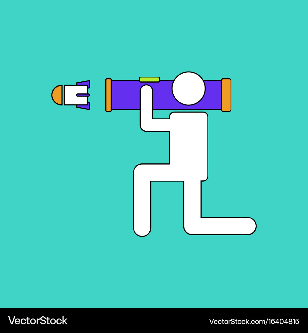 Flat icon design collection anti tank rocket Vector Image