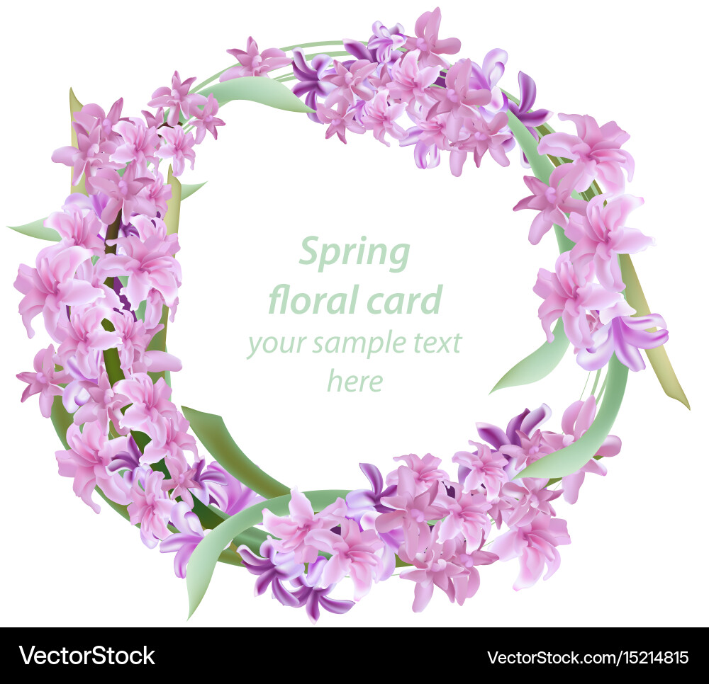 Floral blossom round card frame spring summer Vector Image