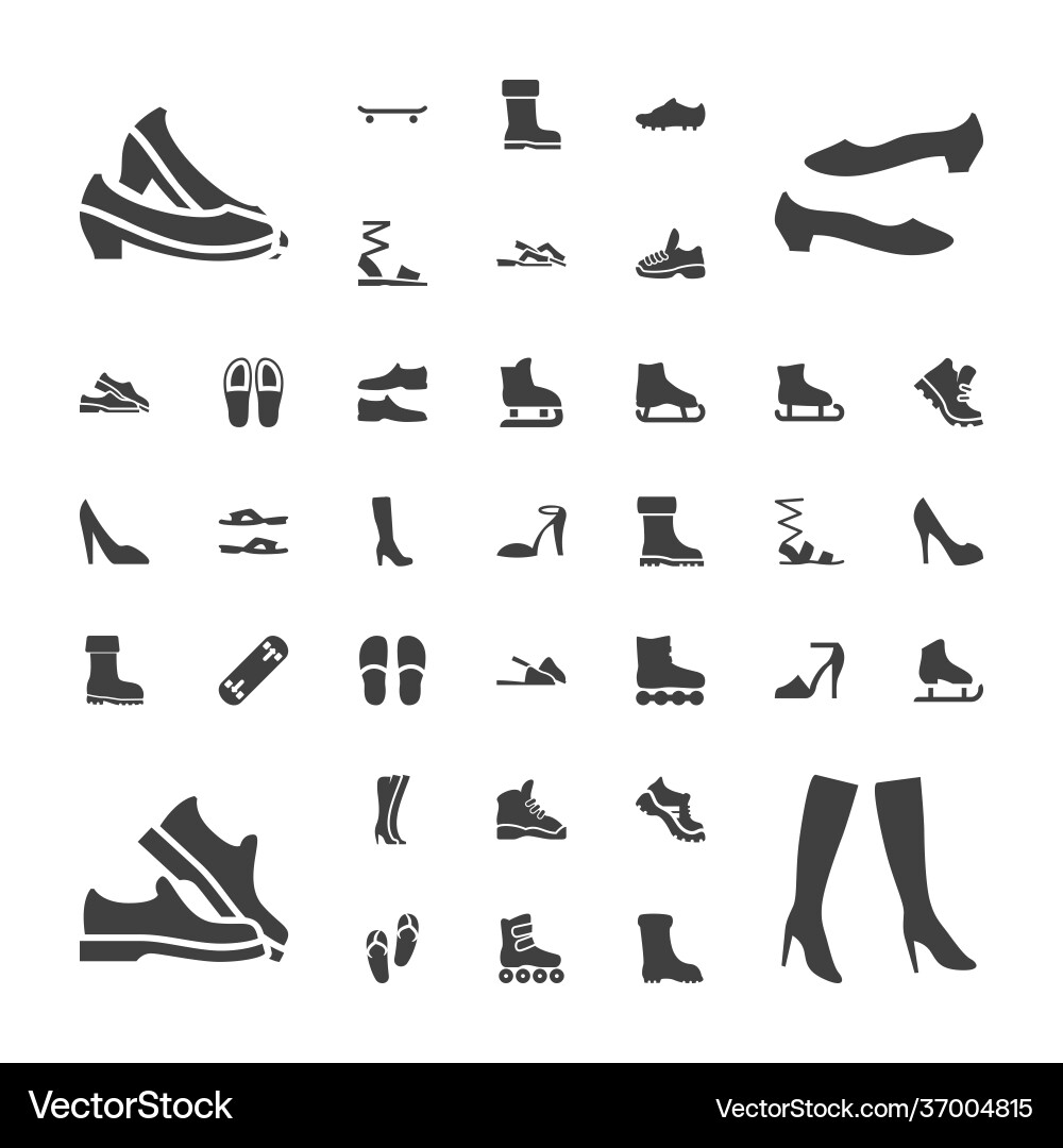 Footwear icons Royalty Free Vector Image - VectorStock