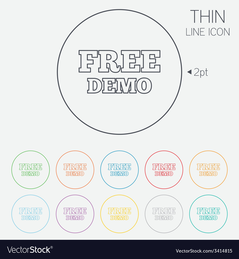 Free demo sign icon demonstration symbol Vector Image