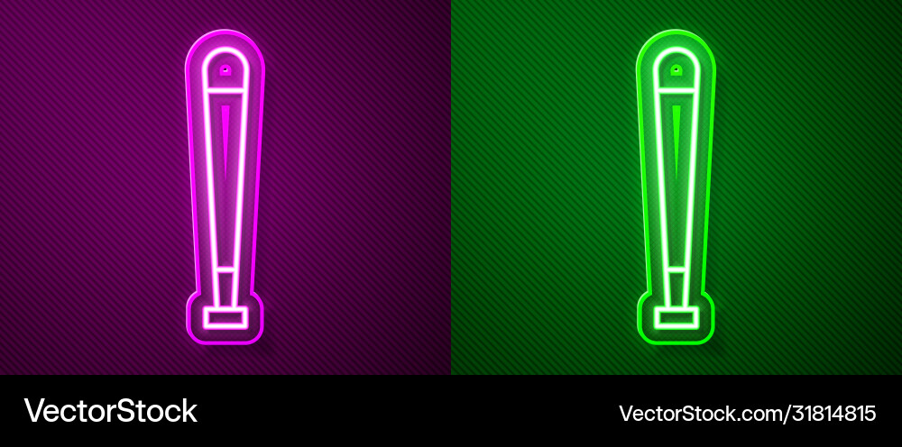Glowing neon line baseball bat icon isolated Vector Image