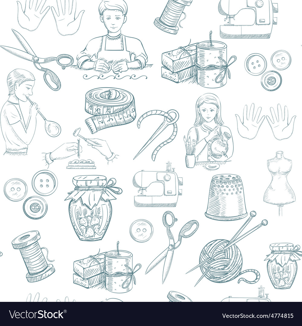 Handmade Seamless Pattern Royalty Free Vector Image