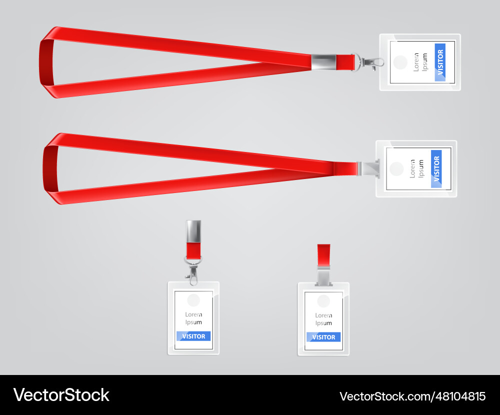 Id card or visitor badge plastic access or pass Vector Image