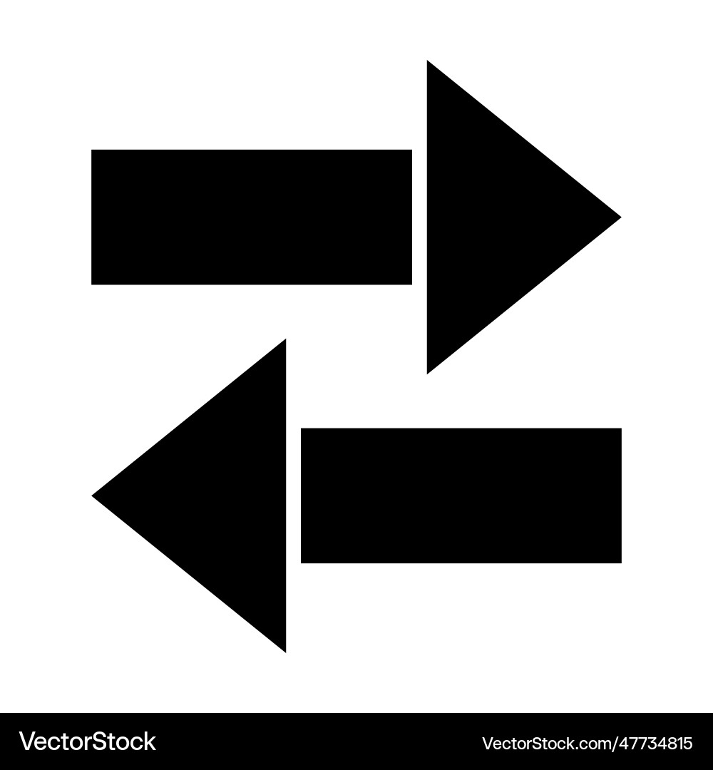 Opposite arrow glyph icon for personal Royalty Free Vector