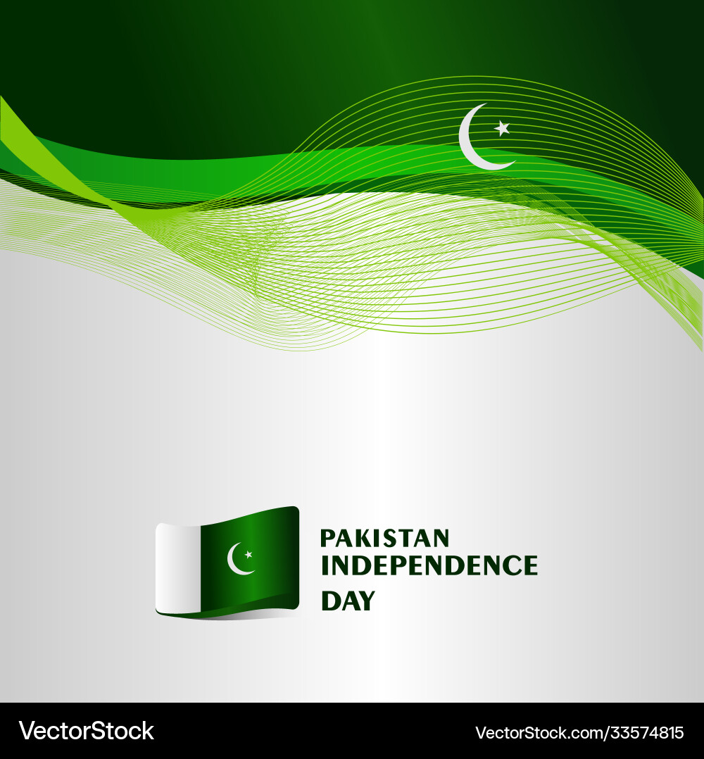 Pakistan independence day template design Vector Image