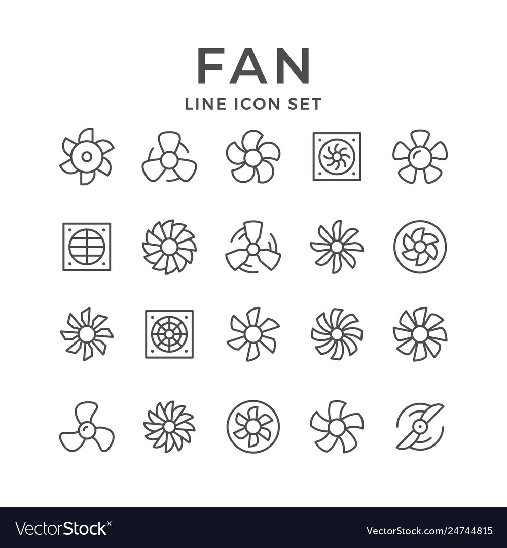 Set line icons fan Royalty Free Vector Image - VectorStock