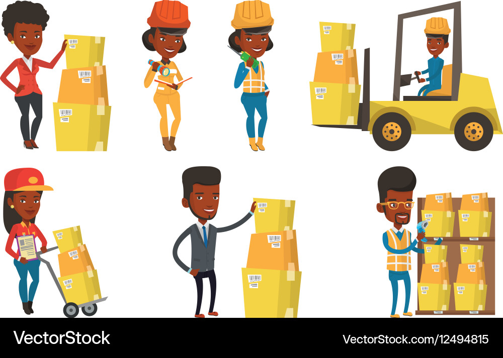 Set of industrial workers Royalty Free Vector Image