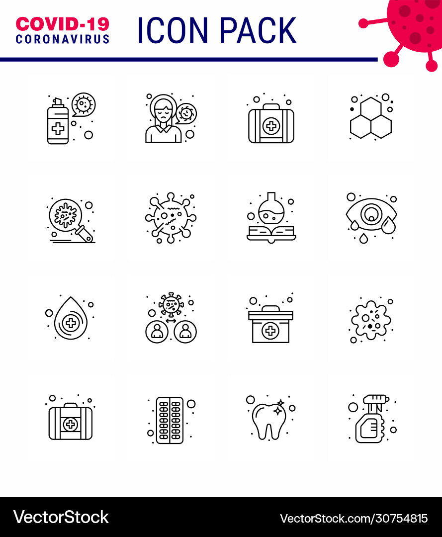 Simple set covid-19 protection blue 25 icon Vector Image