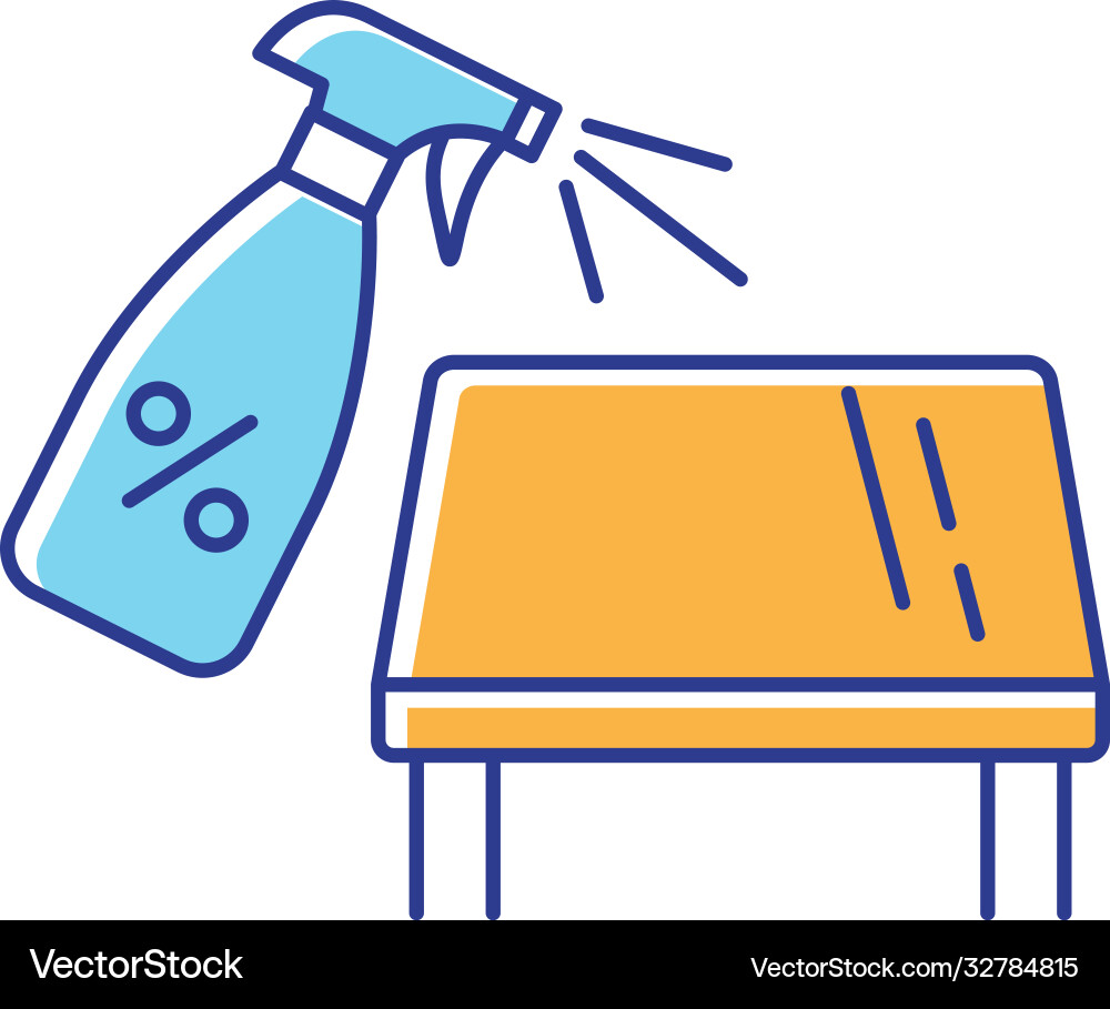 Tabletop cleaning rgb color icon Royalty Free Vector Image