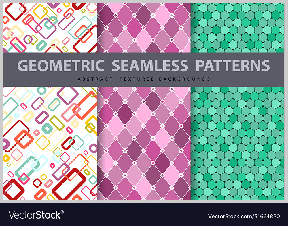 Abstract seamless geometric patterns Royalty Free Vector