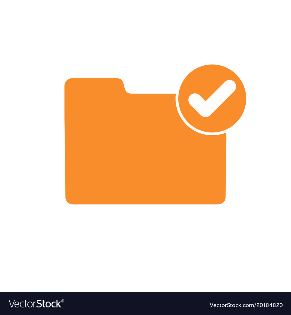 Accept check folder good ready valid verify icon Vector Image